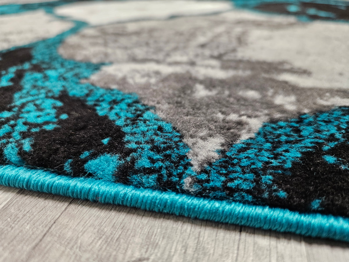 5x7 Trellis Ankara Area Rug TURQUOISE - FREE SHIPPING – Householdhavenqc